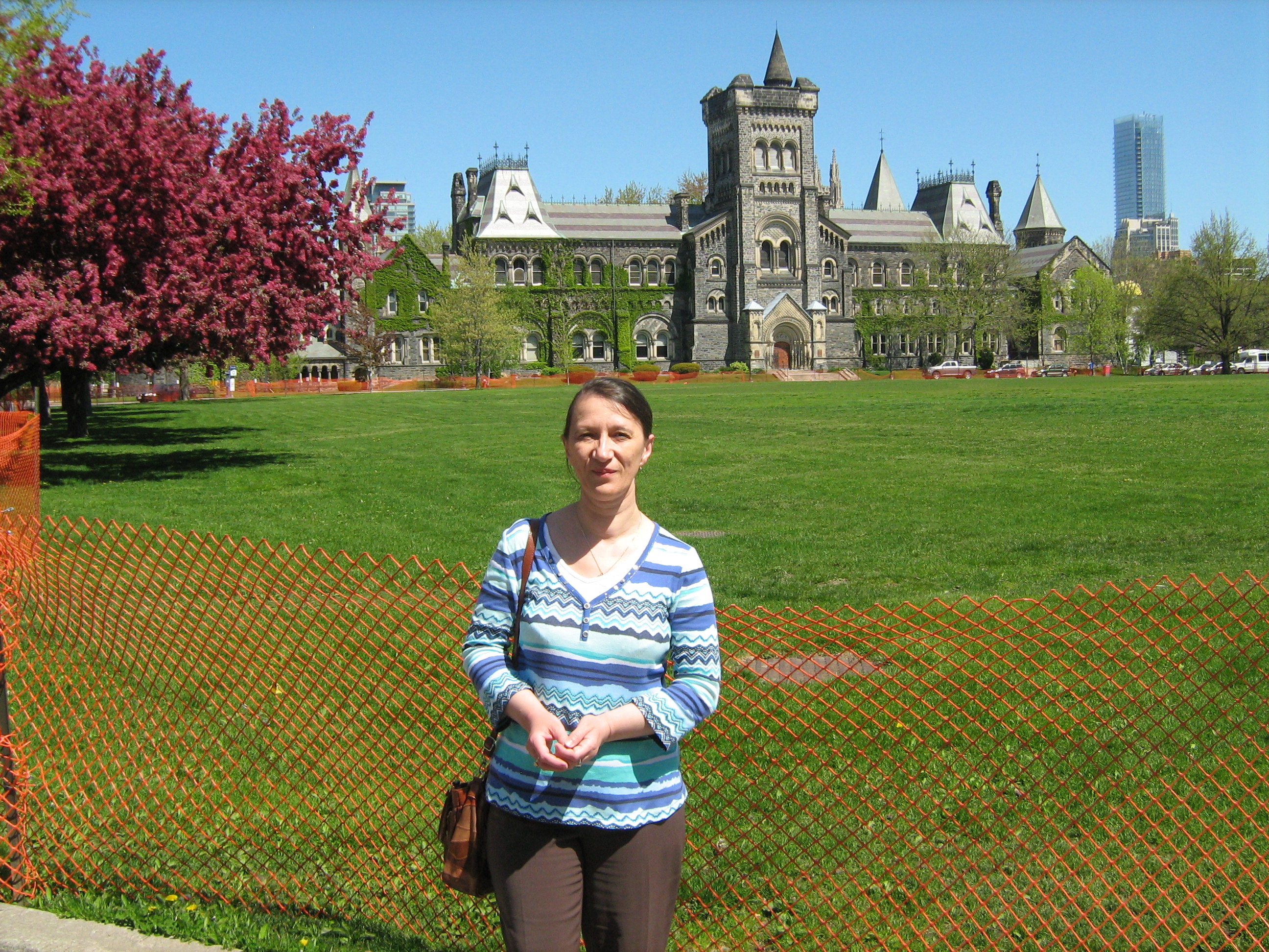 Gabi in the campus of the University of Toronto, 2012